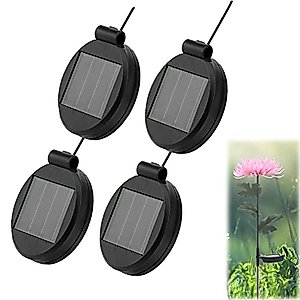 Saycker Solar Light Replacement Top Part Panel for Outdoor Hanging Lanterns Container Garden Patio Solar Panel Lantern Lid Light Bulb Accessories Battery Box(4pcs, Black)