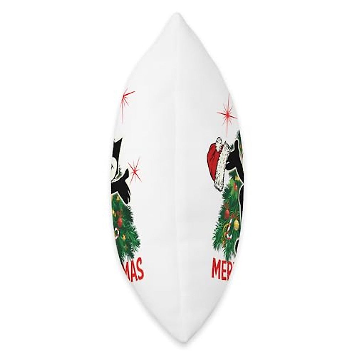 Felix Cat Cartoon Merry Christmas Holiday Designs Merry Christmas Felix Classic Holiday Joy Xmas Tree Throw Pillow, 18x18, Multicolor