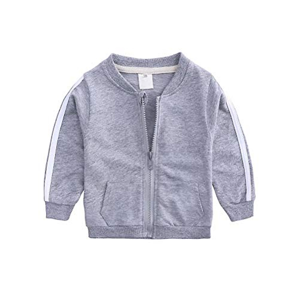 Baby Boy Girl Hoodie Tracksuit Zipper Jacket Outfits Set Gray