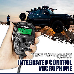 Retevis RA86 GMRS Mobile Radio, 20 Watt GMRS Radio with Antenna, NOAA 30 Channel GMRS Repeater, Easy to Install with Full Hardware, Mobile GMRS Two Way Radio, for Offroad Jeep