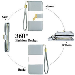 GOIACII Wristlet Women's Wallet Large Capacity Credit Card Holder for Women RFID Blocking