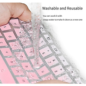 Keyboard Cover Skin for Lenovo Chromebook Flex 3 11"/IdeaPad 3 Chromebook 11.6 / Spin X360 Chromebook/Chromebook Flex 5 5i 13 / Chromebook C330 C340 100e 300e 500e 11.6, Ombre Pink