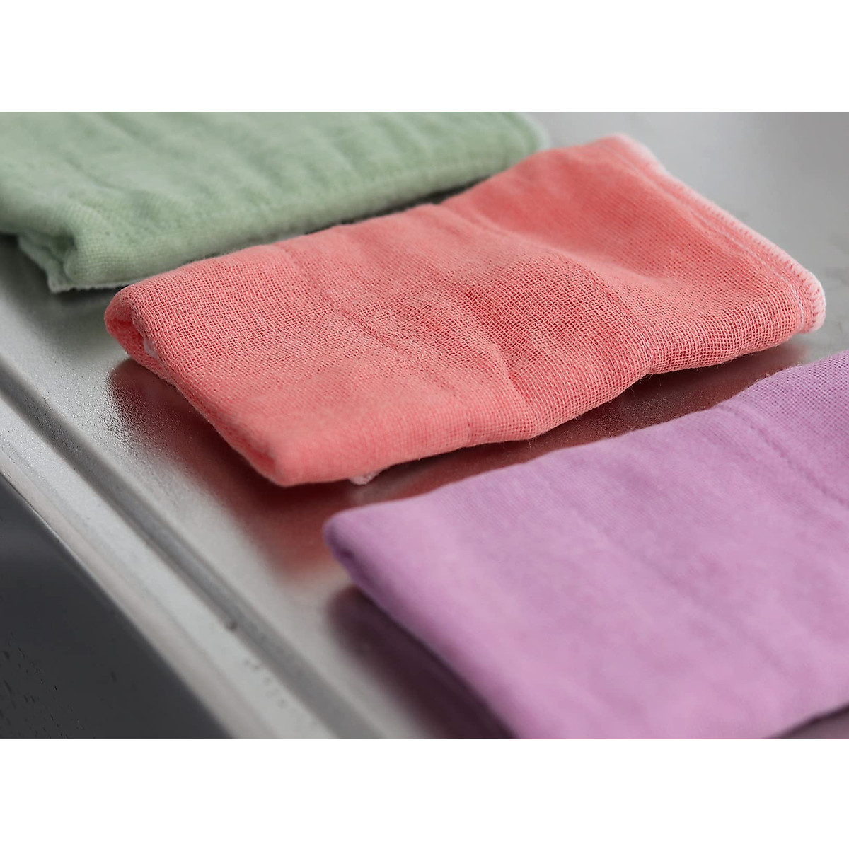 IPPINKA Nawrap Kinari Reversible Dishcloth, Made in Japan, 6 Ply, Durable and Absorbent, 13.5 x 13.5 Inches - Aqua X Natural White