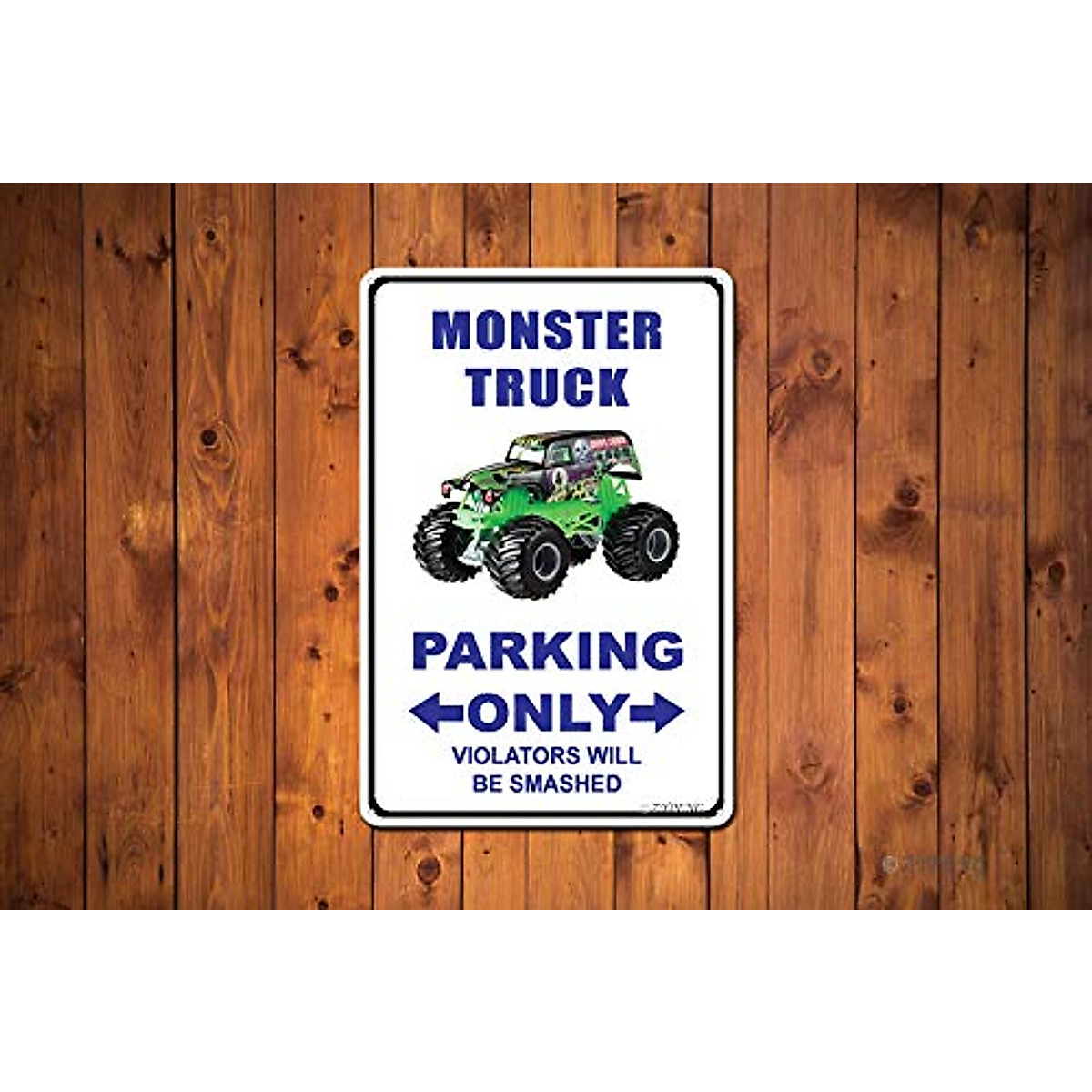ZYPENG Metal Street Sign Monster Truck Parking Only Violators Will Be Smashed Decor Tin Signs 8 x 12 inches