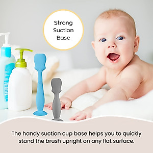 4 Pack Baby Diaper Cream Brush, Diaper Cream Spatula Applicator Silicone Baby Butt Paste Spatula for Babies, Newborn, 2 x Large Size, 2 x Small Size (White, Gray)