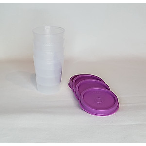 Tupperware Set of 4 Midgets with Purple Colored Seals (2 Oz Size)