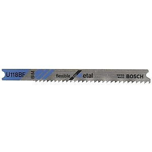 Bosch U118BF 5-Piece 3-1/8 In. 11-14 Progressive TPI Flexible for Metal U-shank Jig Saw Blades