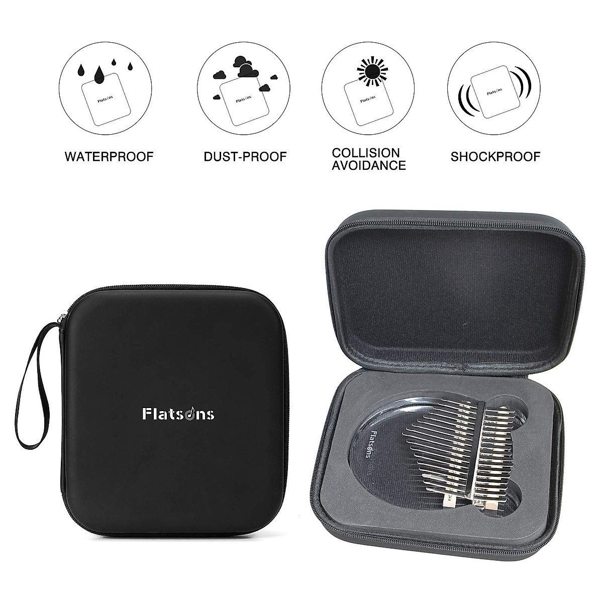 Flatsons Acrylic Kalimba Thumb Piano 17 Keys Crystal Acrylic Mbira Finger Piano with EVA Carry Bag Portable for Gifts Kids Adult Beginners Unisex (Bear style)