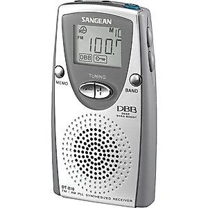 Sangean DT-210 FM-Stereo/AM PLL Synthesized Tuning Pocket Radio
