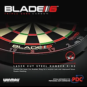 Winmau Blade 6 Triple Core Professional PDC Dartboard with Official Tournament Specifications
