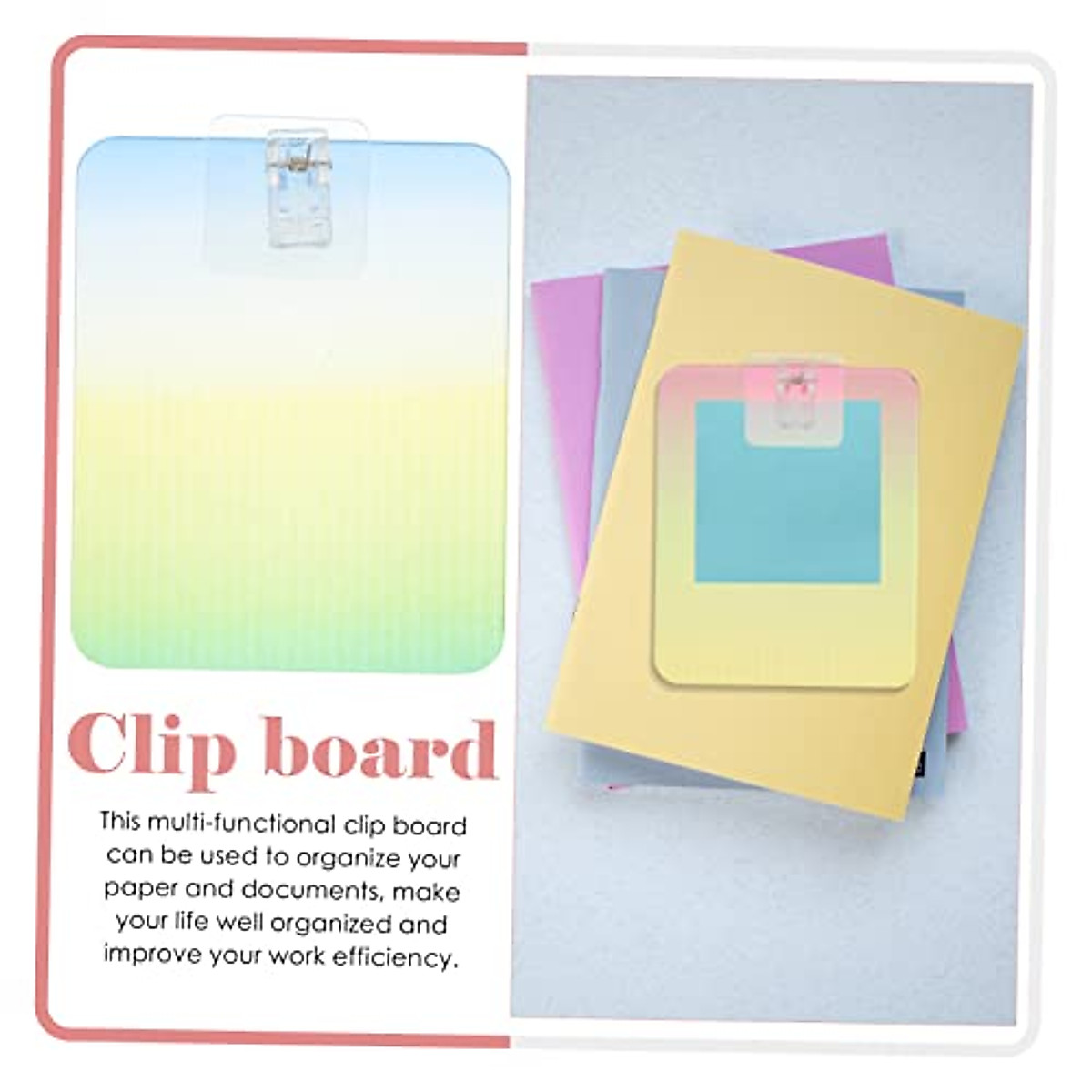 Misti Stamping Tool 6 Pcs Plate Clamp Kick Rollers Writing Board Classroom Clipboard Plastic Short Hand Clipboard Office Supply Exam Paper Clips Business Notebook Student