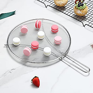 Evanda 12" Splatter Screen for Cooking, Stainless Steel Fine Mesh for Frying Pan, Grease Guard for Pan to Stop Hot Oil Splatter, Protect the Skin From Burns, Safe Cooking Lid