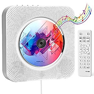 Wall CD Player,Upgraded(KC809),ROADOM CD Players for Home,Bluetooth Speakers & FM Radio with LCD Screen,Wall Mounted CD Player with IR Remote Control, Supports CD/Bluetooth/FM Radio/U Disk/SD Card/AUX