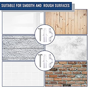 36 Pack Wire Shelf Loop Clips White Plastic Down Wall Cable Clips White Shelves Clips Screws and Expansion Tubes for Wire Shelving