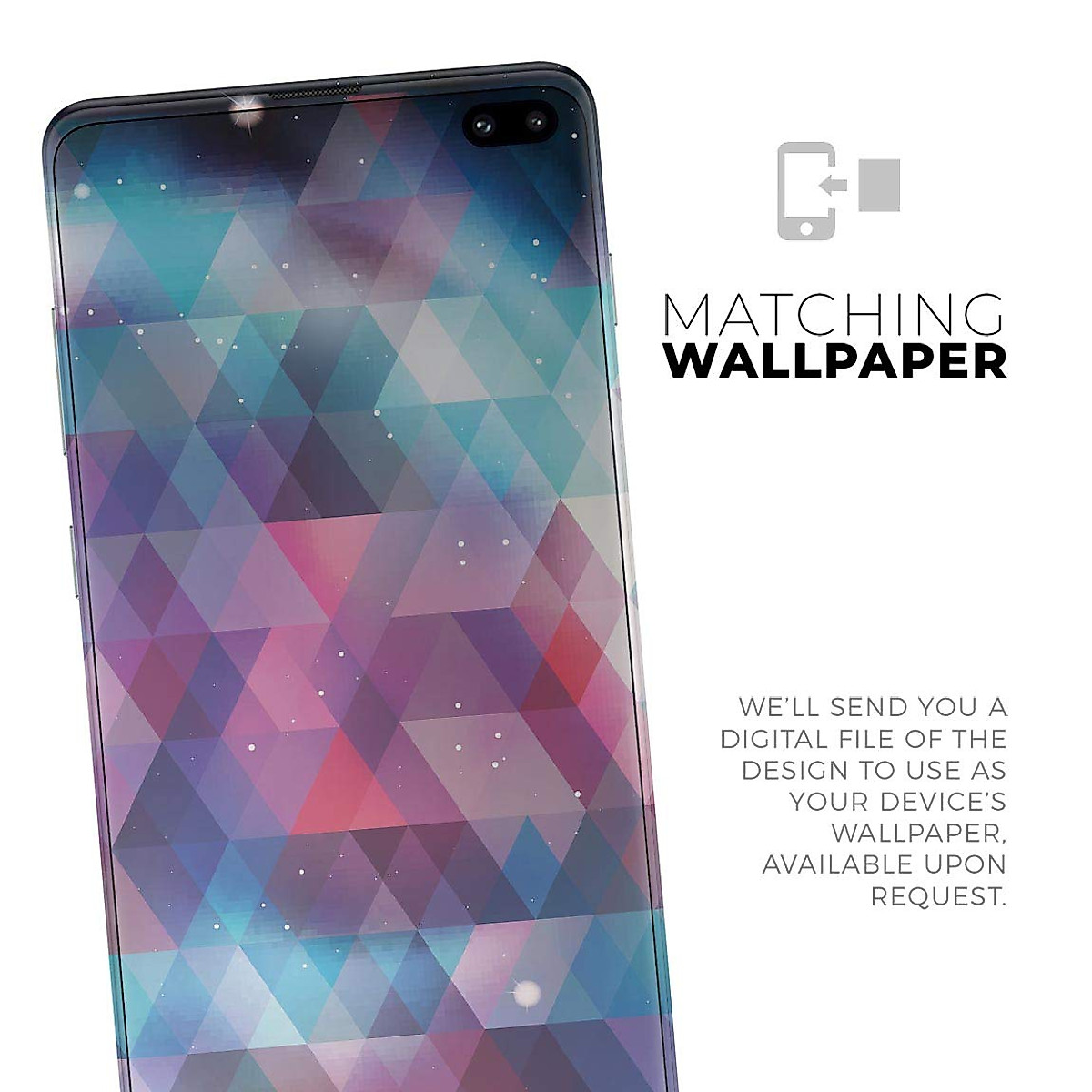 DesignSkinz Vector Triangle Pink and Blue Galaxy Protective Vinyl Decal Wrap Skin Cover Compatible with The Samsung Galaxy S20 (Screen Trim & Back Glass Skin)