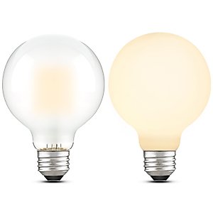 Dimmable G25/G80 Led Extra Large Globe Light Bulb E26 4W(40W Equivalent),AC120V Warm White 2700K 350LM,4 inch White Frosted Cover Oversized Round Edison Light Bulbs for Makeup Mirror,Vanity,Pack of 2
