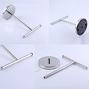 GERZWY Modern Free Standing Hand Towel Holder Tree Rack SUS 304 Stainless Steel Countertop Towel Ring Polished Finish