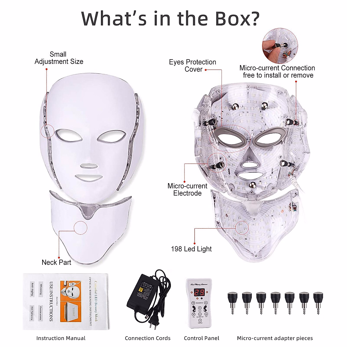 Led Face Mask, Farsaw 7 Colors Led Light Mask Beauty Machine