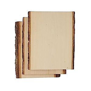 Walnut Hollow Basswood Plank Medium with Live Edge Wood (Pack of 3) - for Wood Burning, Home Décor, and Rustic Weddings
