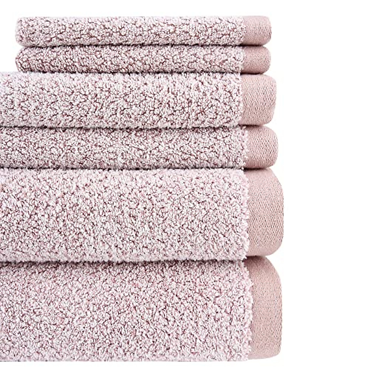 Everplush Diamond Jacquard Bath Sheet 6 PC Set Rose -2 Bath Sheet, 2 Hand Towel, 2 Wash Cloth