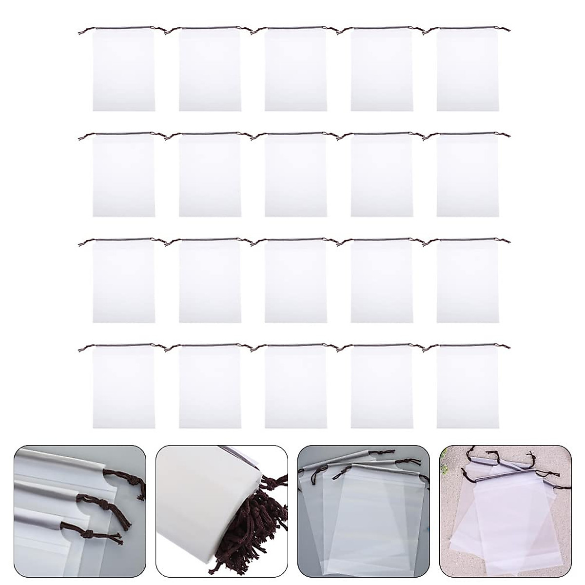 HEALLILY 40pcs Eyelash Packaging Bag Travel Makeup Bags Lash Pouch Eva Drawstring Bags Cosmetics Storage Pouch Small Frosted Packaging Bag Lash Organizer Bag Lash Packing Bags
