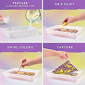 NATIONAL GEOGRAPHIC Marbling Art Kit - Create 12 Sheets of Marble Art with Paints & Water, Crafts for Kids, Amazon Exclusive