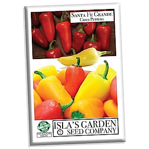 Santa Fe Grande Pepper Seeds for Planting, 50+ Heirloom Seeds Per Packet, (Isla's Garden Seeds), Non GMO Seeds, Botanical Name: Capsicum annuum, Great Home Garden Gift