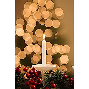 Concordia Supply 4.25" Candlelight Service Candles with Plastic Candle Holders (Set of 100) - Convenient for Memorial Candles, Congregational Candles, Christmas Eve Candles, Shabbat Candles