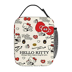 Dicodes Cartoon Lunch Box For Girls Reusable Insulated Lunch Bag With Water ​bottle Holder Handbags Tote Bag For Women