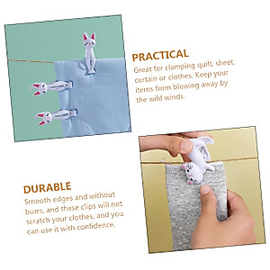 BUGUUYO 12pcs Cat Clip Metal Clothes Clips Chip Clips Cute Air Drying Laundry Clips Clothes Pin Bag Plastic Windproof Heavy Duty Clothes Pin Cartoon Clothespins Seal Iron Wooden Clothespin