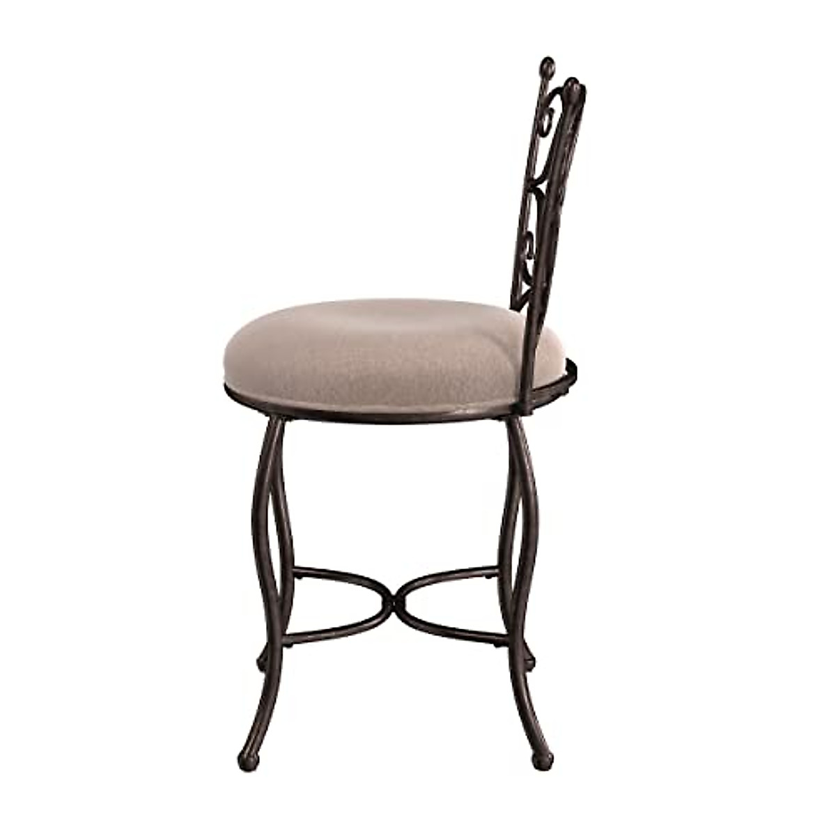 Hillsdale Furniture Vanity Stool Brody Metal, Rubbed Gray