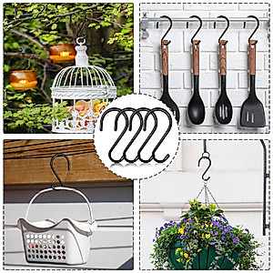 Dapute 4.5 Inch S Hooks for Hanging, 10 Pack Heavy Duty S Hooks Non Slip Closet Hooks, Large S Hook Hanger for Hanging Jeans, Clothes, Purse, Bags, Pan, Cups, Tools (Black)