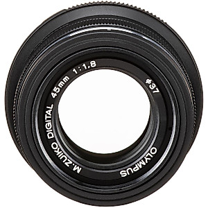 OM SYSTEM OLYMPUS M.Zuiko Digital 45mm F1.8 Black For Micro Four Thirds System Camera, Compact Design, Beautiful Bokeh, Bright