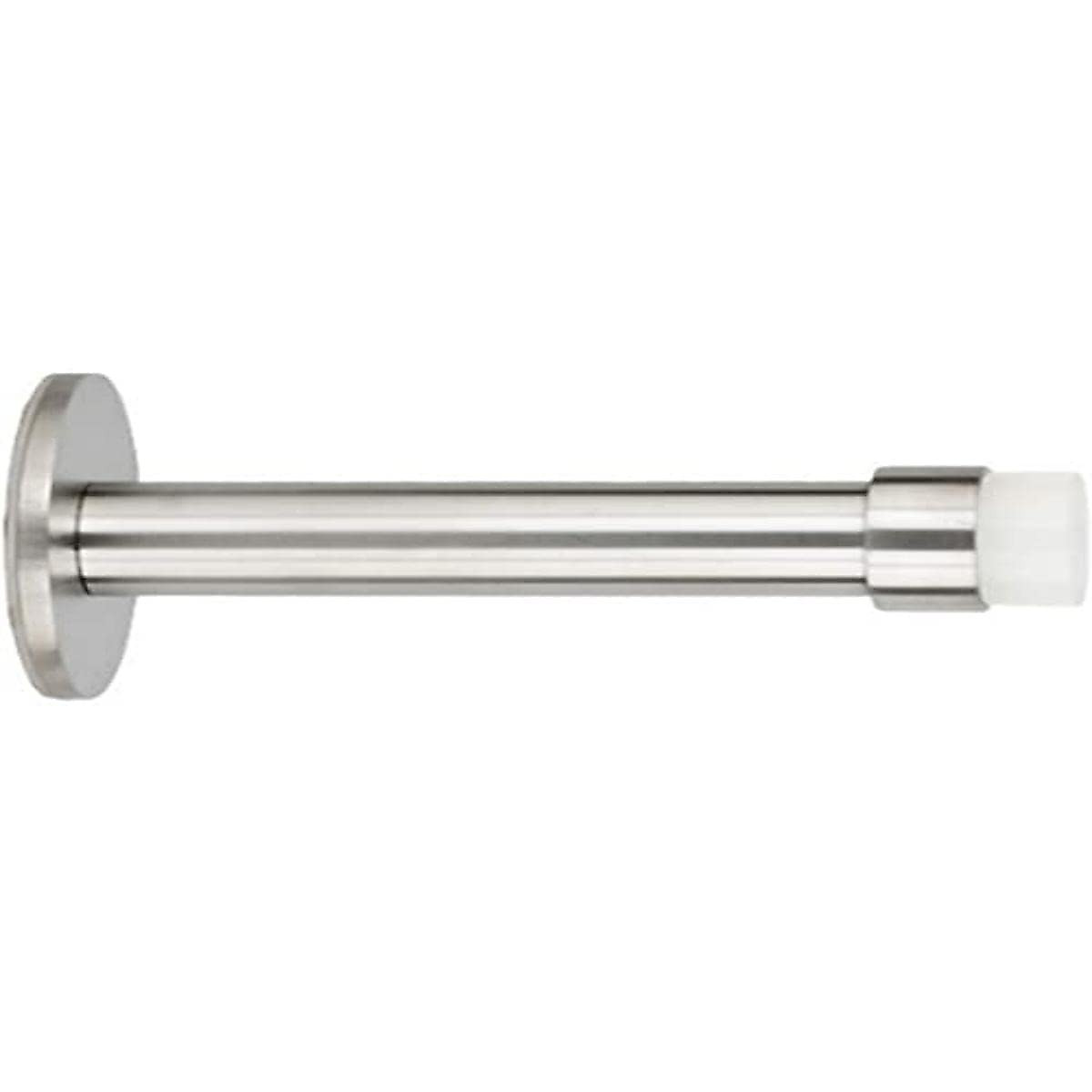 Adhesive Door Stop for Wall Mounting | Length: 3,5" | Stainless Steel | White Rubber | Anti Shock Absorber | 040128ADAM | EVI Hardware