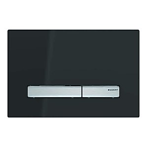 Geberit Sigma 50 plate (for 2 flushes, front actuation, colour black, for UP cisterns) 115788DW2, 24.6x1.3x16.4 cm