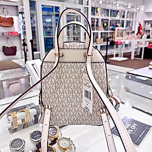 Michael Kors Jaycee XS Mini Convertible Backpack MK Signature Crossbody (Light Cream)