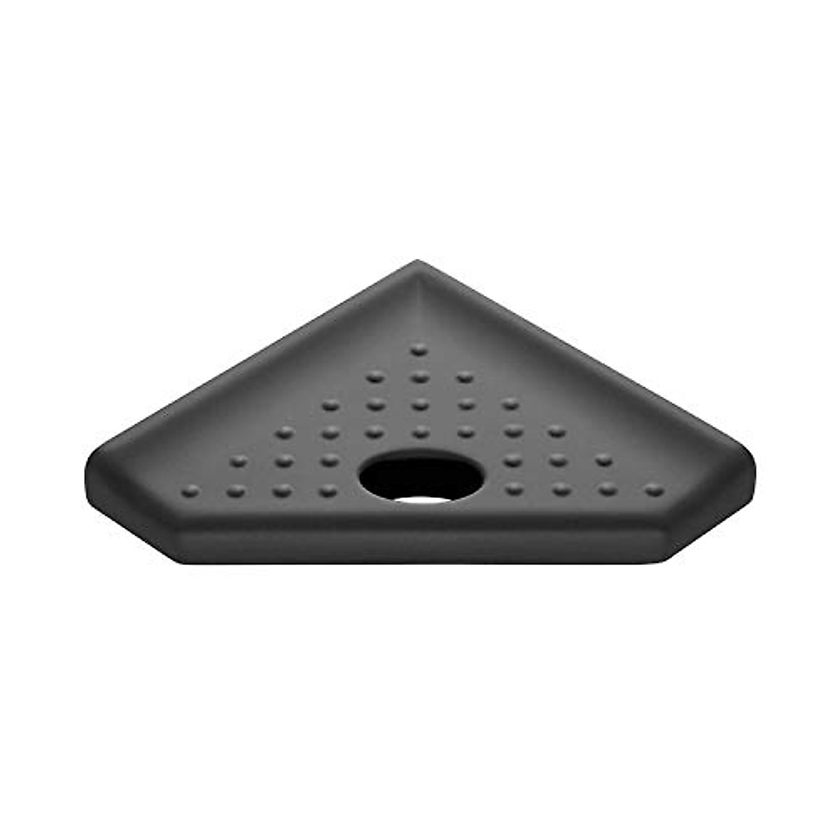 Questech Décor 5 Inch Shower Footrest, Wall Mounted Corner Shower Shaving Shelf, Retrofit Shower Caddy For Tiled Shower Walls, Bathroom Corner Shelf, 5 Inch Geo Flatback, Graphite Black