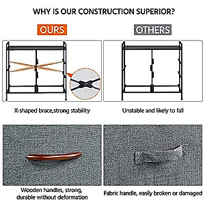 Yaheetech 5 Drawers Fabric Organizer Fabric Storage Organizer Unit Tower for Hallway, Entryway, Steel Frame, Easy Pull Handle Dark Gray