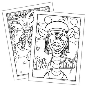 Trolls DreamWorks World Tour 48-Page Coloring and Activity Book with Jewel Stickers 47359, Bendon