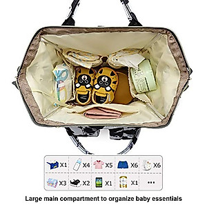 Yusudan 3 in 1 Cow Print Diaper Bag Backpack for Baby Girls Boys, Nappy Bags with Diaper Pad Stroller Straps