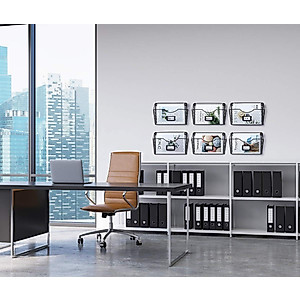 PAG 6 Pockets Hanging File Holder Wall Mount Mail Organizer Metal Chicken Wire Magazine Rack with Tag Slot, Black