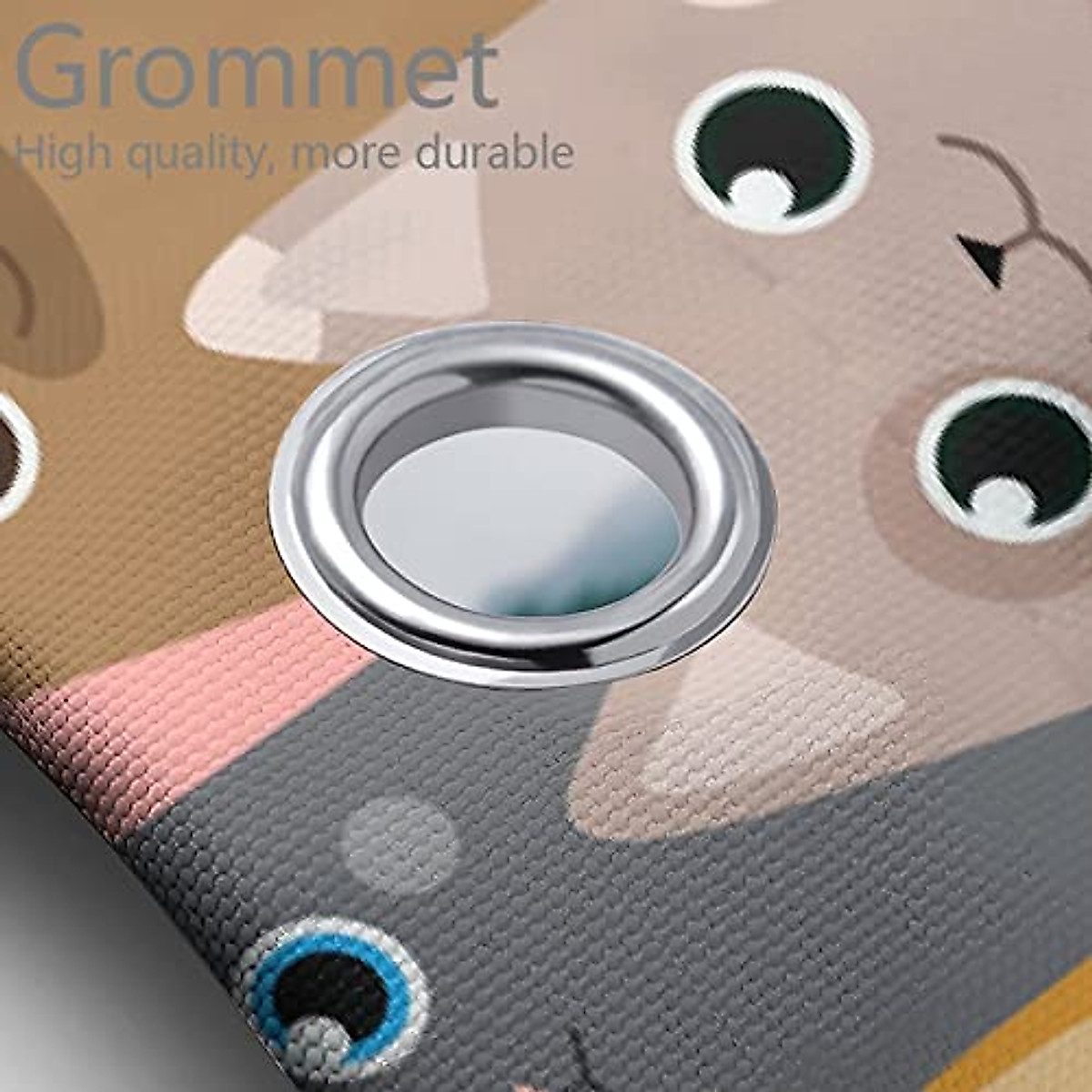 Zmcongz Cat 4 Pcs Shower Curtain Set Colorful Kitten Cartoon Kitty Funny Lovely Animal Bathroom Decor Bath Curtain with Rugs Toilet Lid Cover Bath Mat, 72x72 Inch