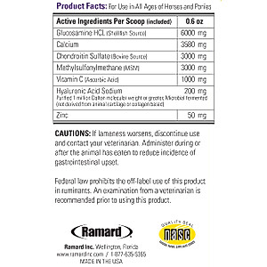 Ramard Total Joint Care Supplements - Equine Joint Supplement w/Glucosamine, Chondroitin, Chondroitin Sulfate, Vitamin C, & Hyaluronic Acid, Total Tendon Care Horse Joint Support Supplement 6.75 lbs