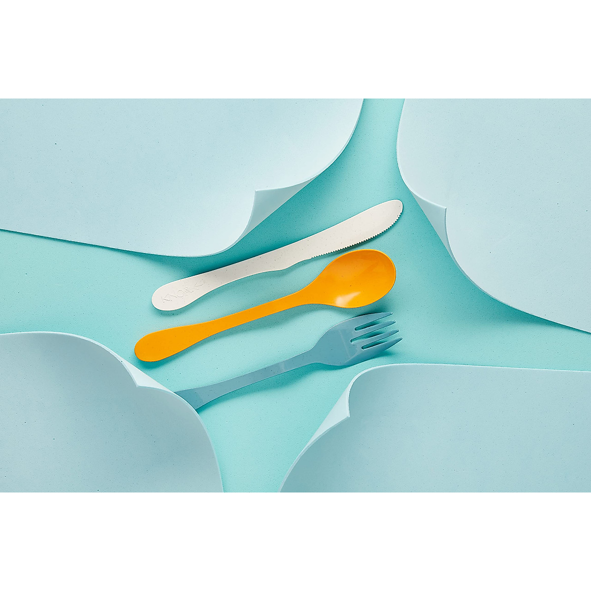 Knork Eco Knife Biodegradable Reusable Flatware Set, 12 Piece (12 Knives), White