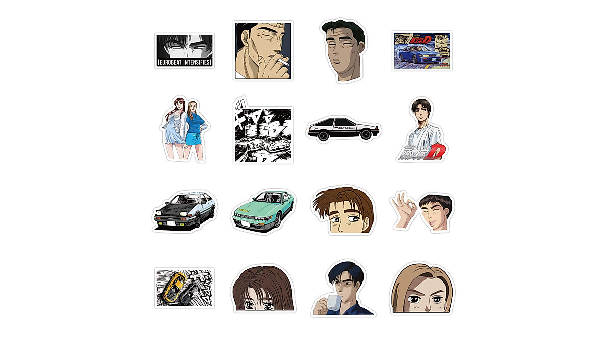 Initial D Anime Stickers Pack | Waterproof Laptop & Skateboard Decals