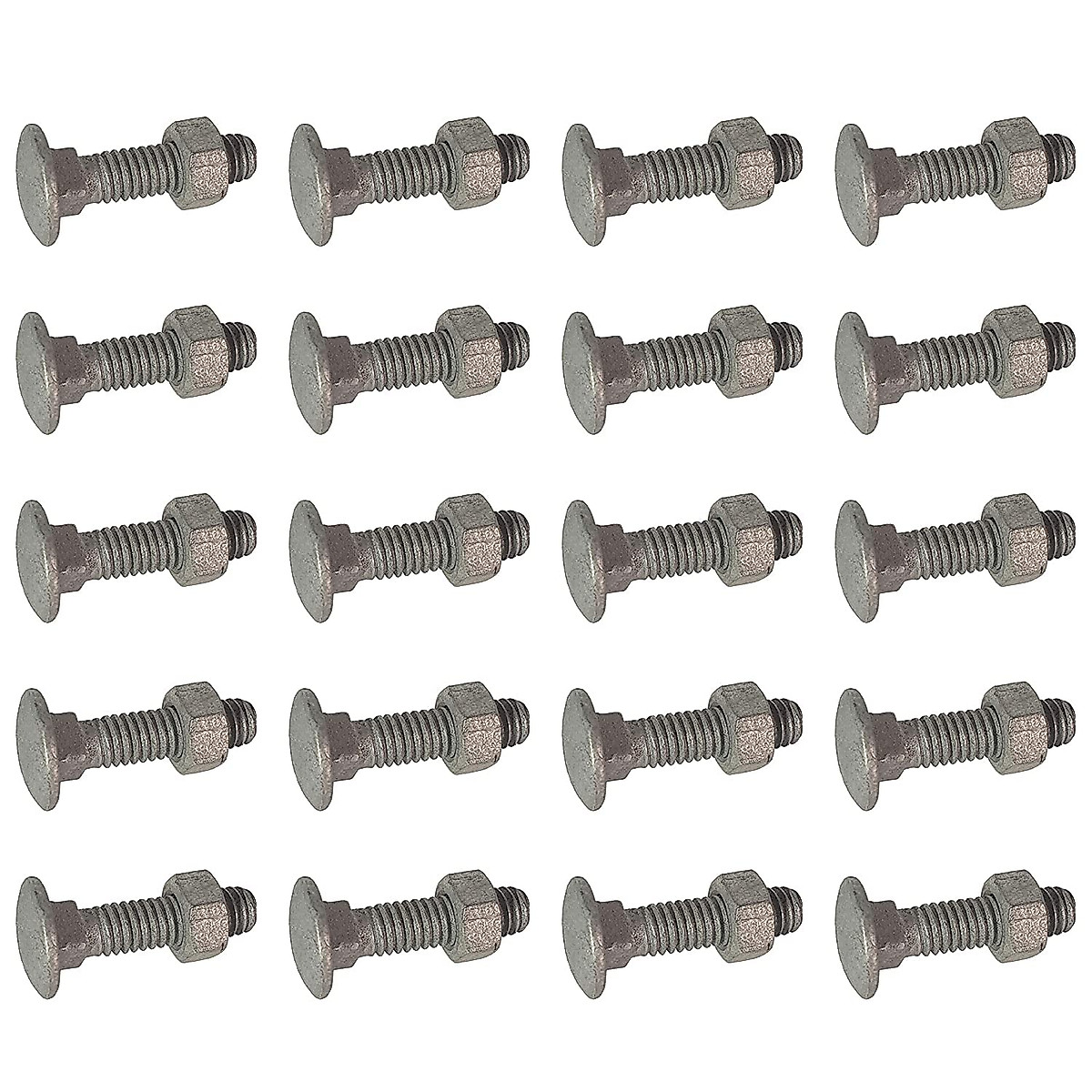 5/16 x 1-1/4" Long Carriage Bolt Set w/Hex Nut for Chain Link Fence Accessories (20 Pack)