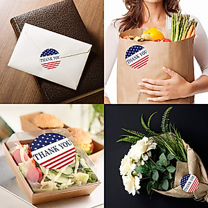 YINHEXI American Flag Thank You Stickers, 500 Labels Per Roll for Small Business Packaging, Seal Stickers (Style-A, 2inch)