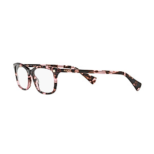 Ralph by Ralph Lauren Women's RA7089 Rectangular Prescription Eyewear Frames, Shiny Pink Tortoise/Demo Lens, 51 mm