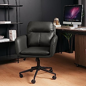 Sepnine Modern Executive Office Chair,PU Leather Ergonomic Computer Desk Chair with Pillow Pad,Adjustable Tilt Lock Swivel Rolling Chair for Adult,Adjustable Back 16°