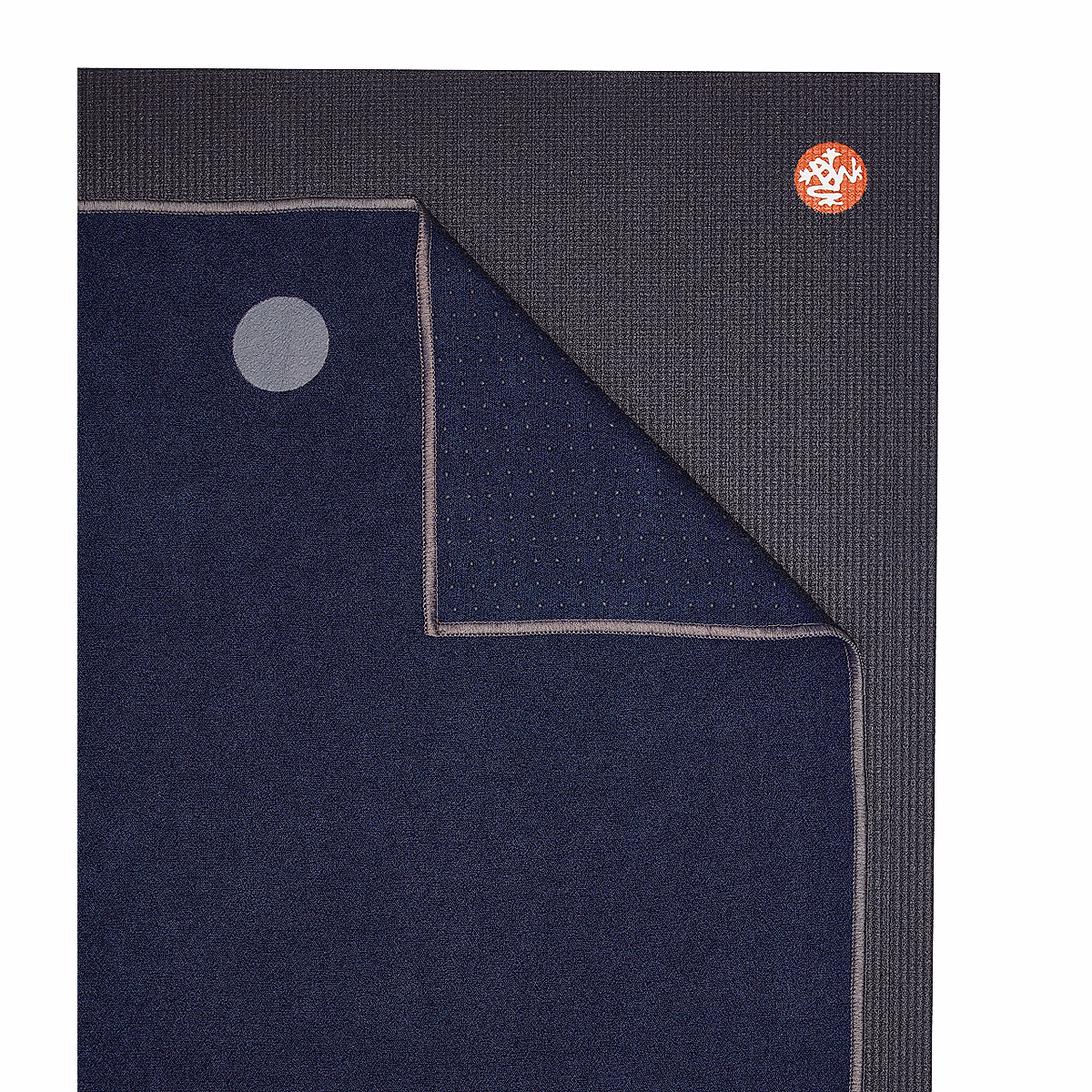 Manduka Yogitoes Yoga Mat Towel - Lightweight, Quick Drying Microfiber, Non Slip Skidless Technology, Use in Hot Yoga, Vinyasa and Power, 71" x 24", Midnight